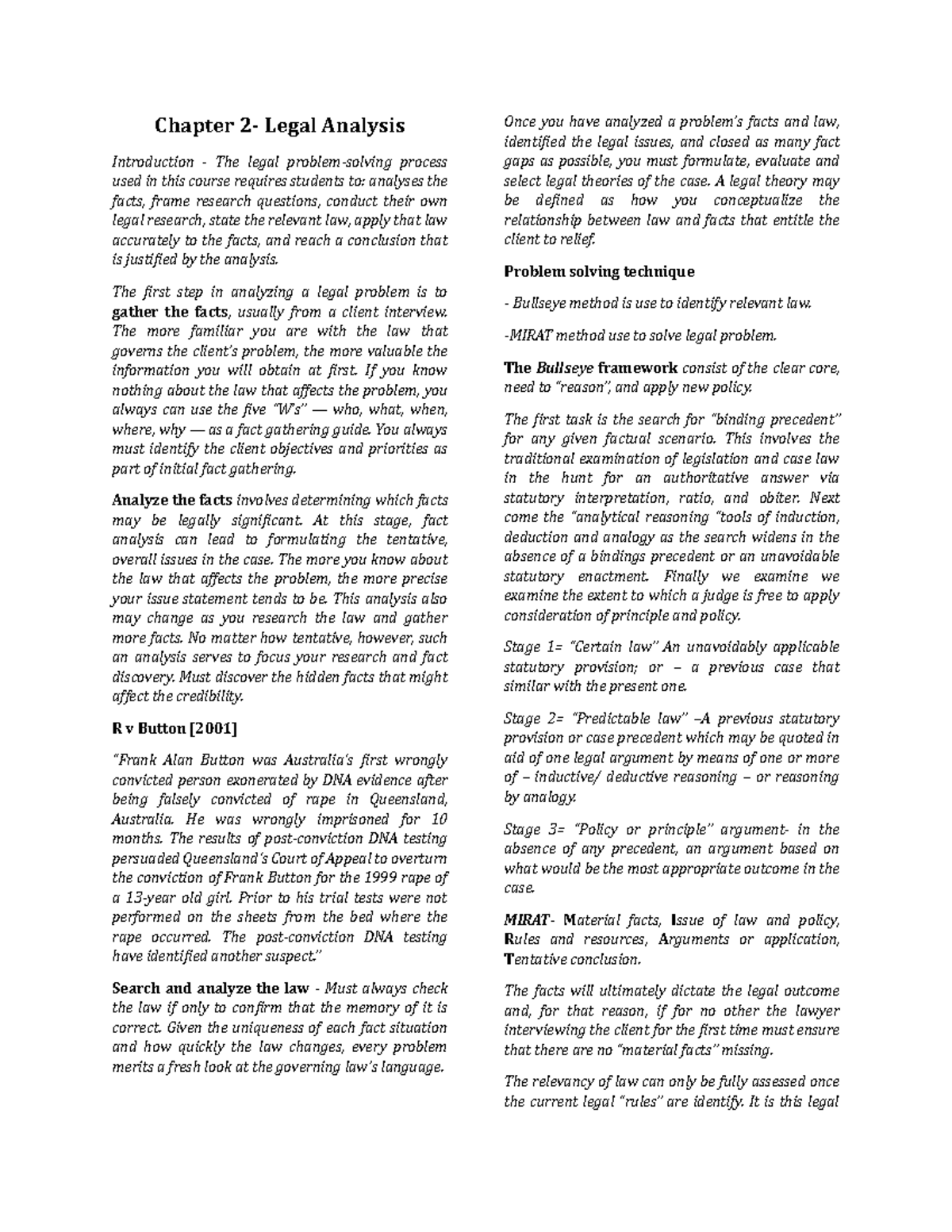 C2- Legal Analysis-Legal Skill - Chapter 2- Legal Analysis Introduction ...