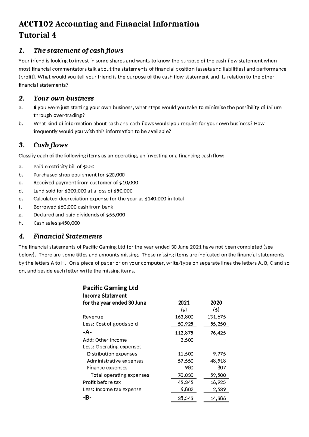 Tutorial 4 2024 - Summary Fundamentals of Management - ACCT102 ...