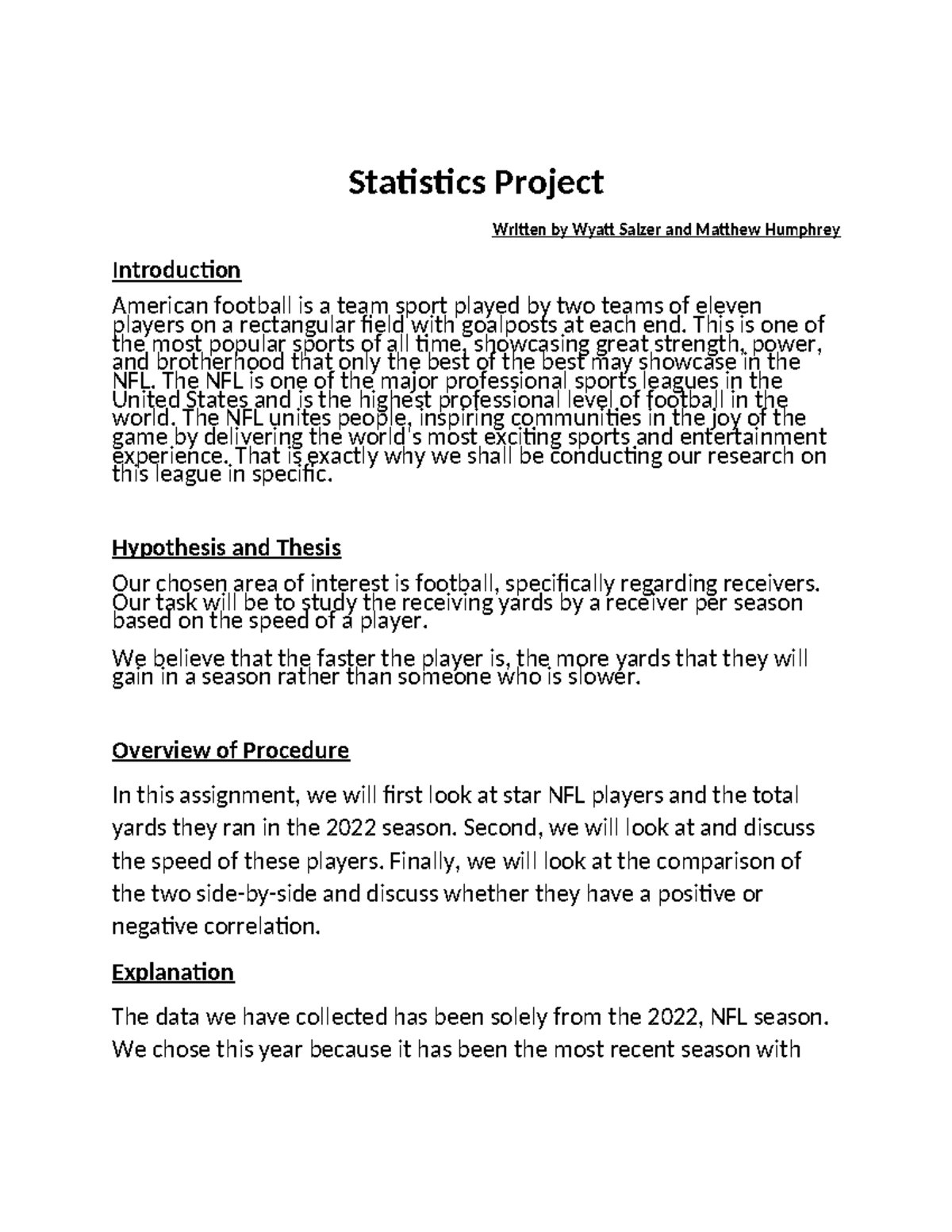 Statistics+Project+final-3 - Statistics Project Written by Wyatt Salzer ...