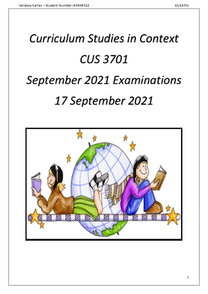 CUS3701 Study Guide 2021 revised - Only Study Guide for CUS - Studocu