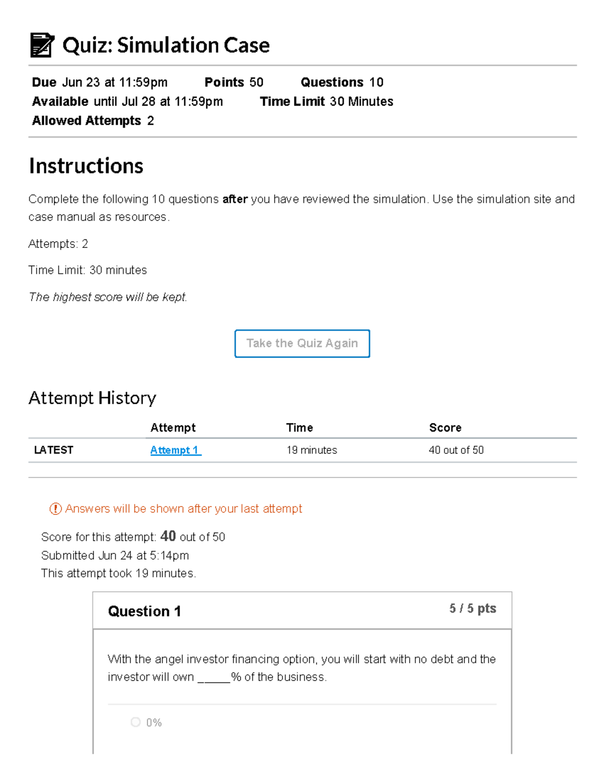 Quiz Stimulation - Complete the following 10 questions after you have ...