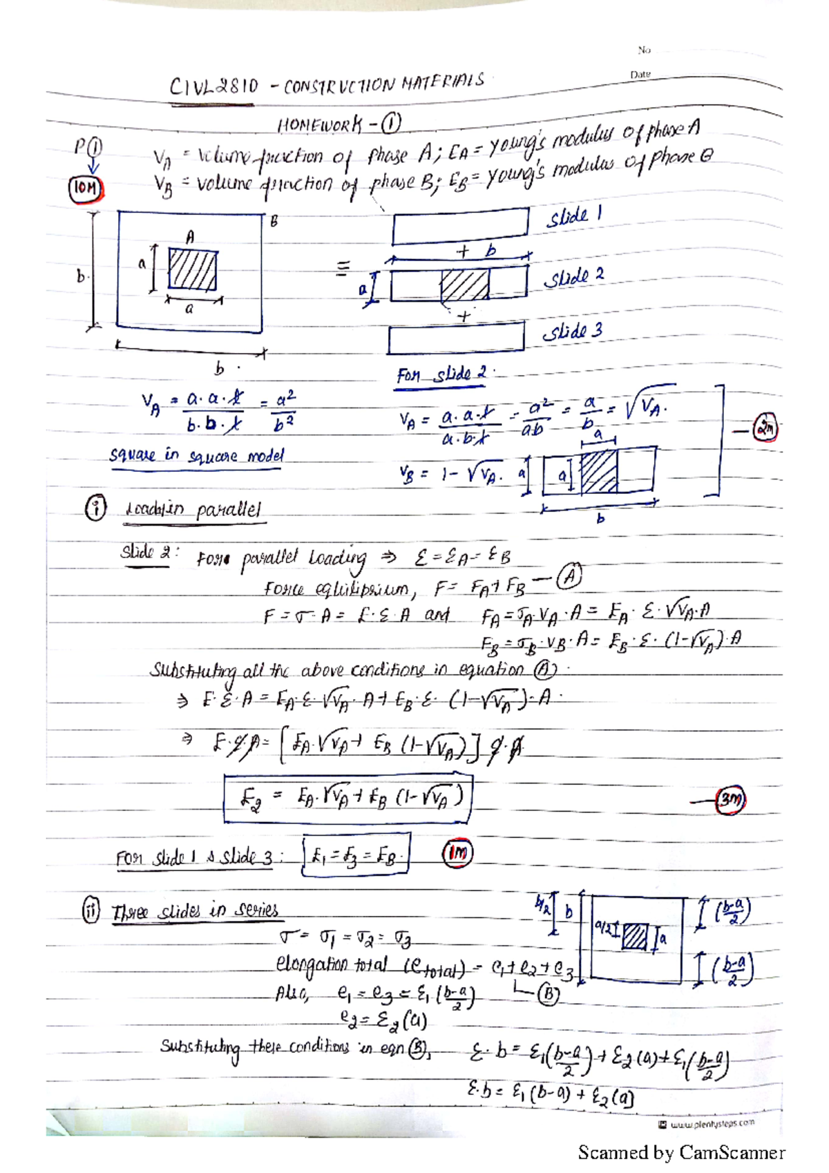 Sol1 - Homework answer - No CIVL 2810 CONSTRUCTION MATERIALS Date ...
