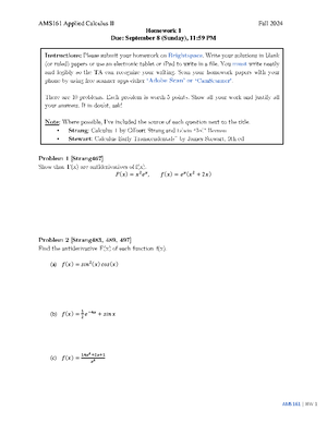 Final annocement AMS 151 - AMS 151, Final, Spring 24: Date: Your Final ...