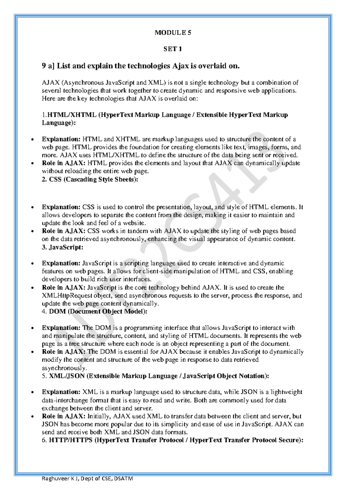 MOD5 BOTH Module Paper Answers - MODULE 5 SET 1 9 a] List and explain ...