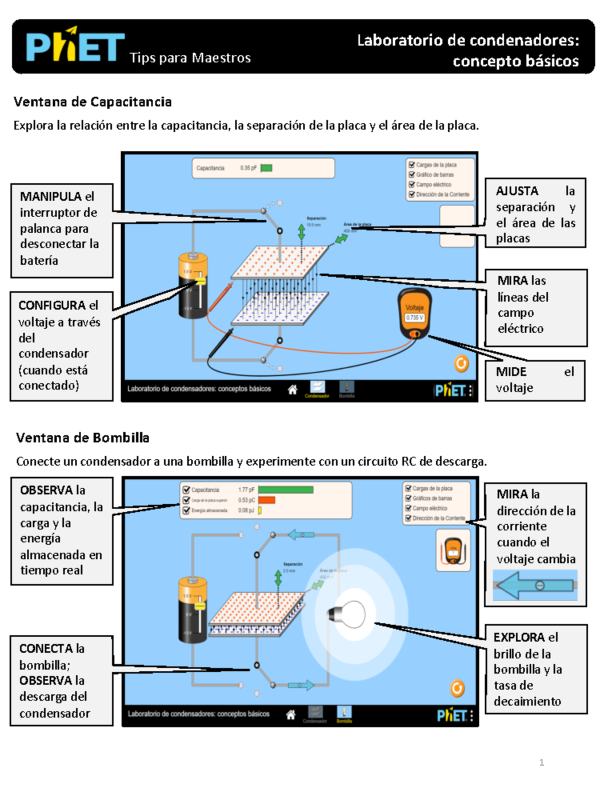 Capacitor-lab-basics-html-guide es - Tips para Maestros Laboratorio de ...