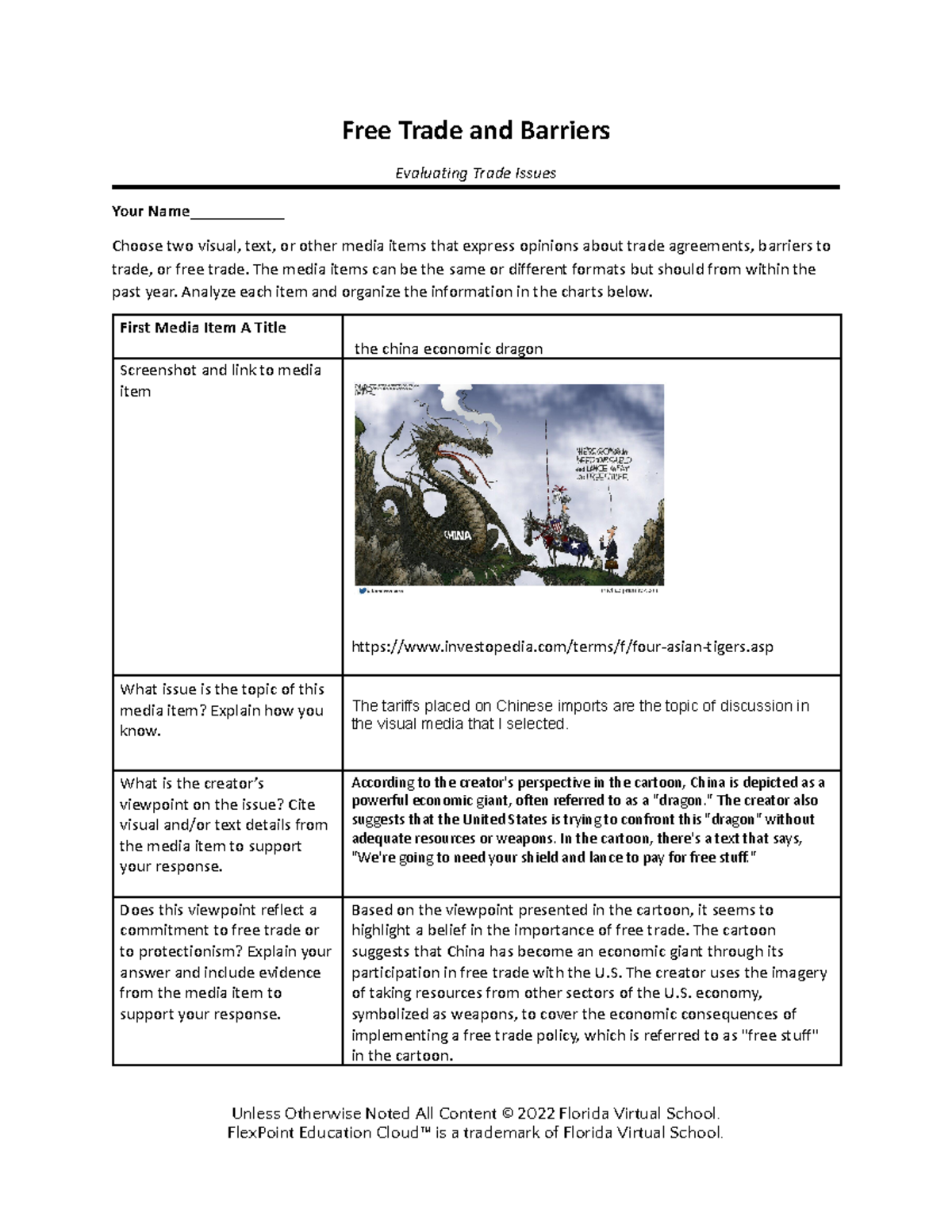 3.8 Free Trade and Barriers Daneisha Mcclorin - Free Trade and Barriers ...