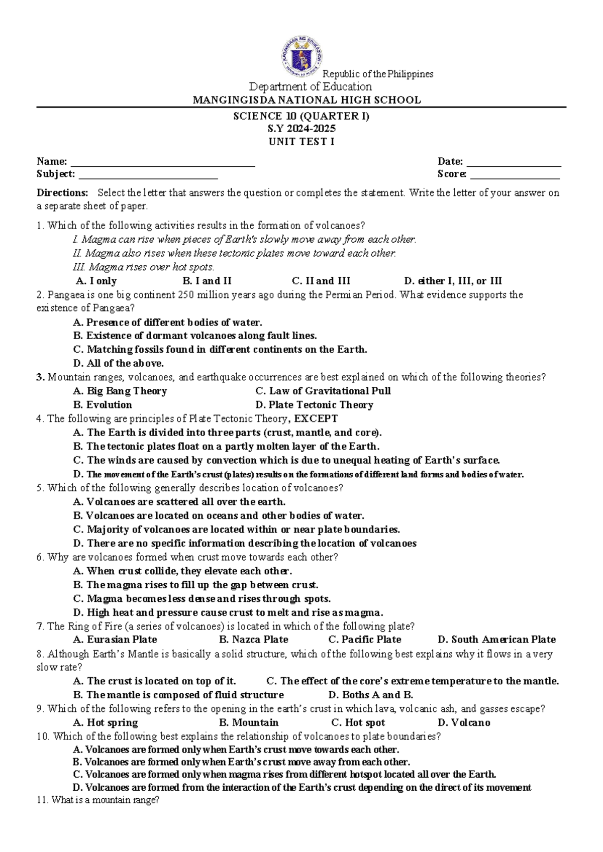 1 UNIT TEST Final - its all about unit test - Republic of the ...