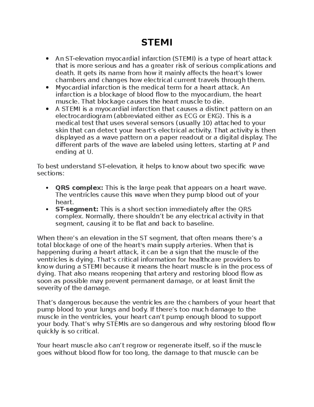 Stemi and Dobutamine - STEMI An ST-elevation myocardial infarction ...