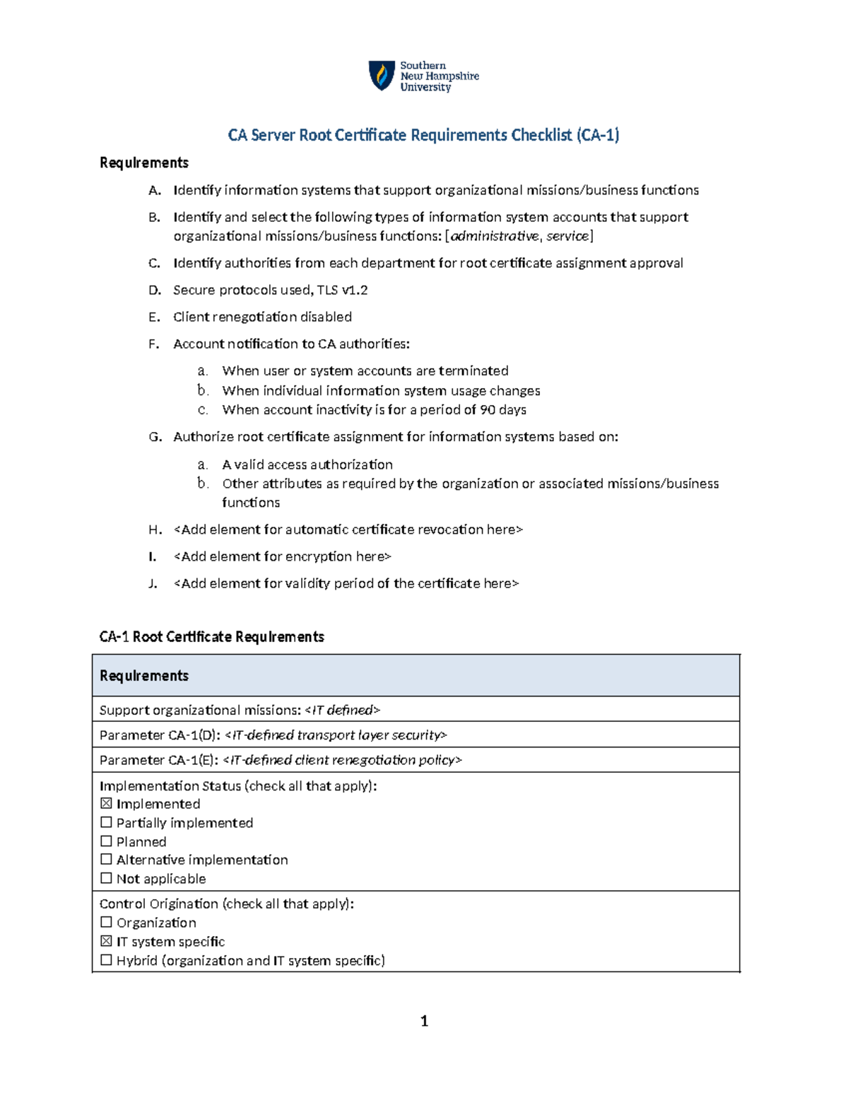 CYB 300 Milestone Two Checklist - CA Server Root Certificate ...