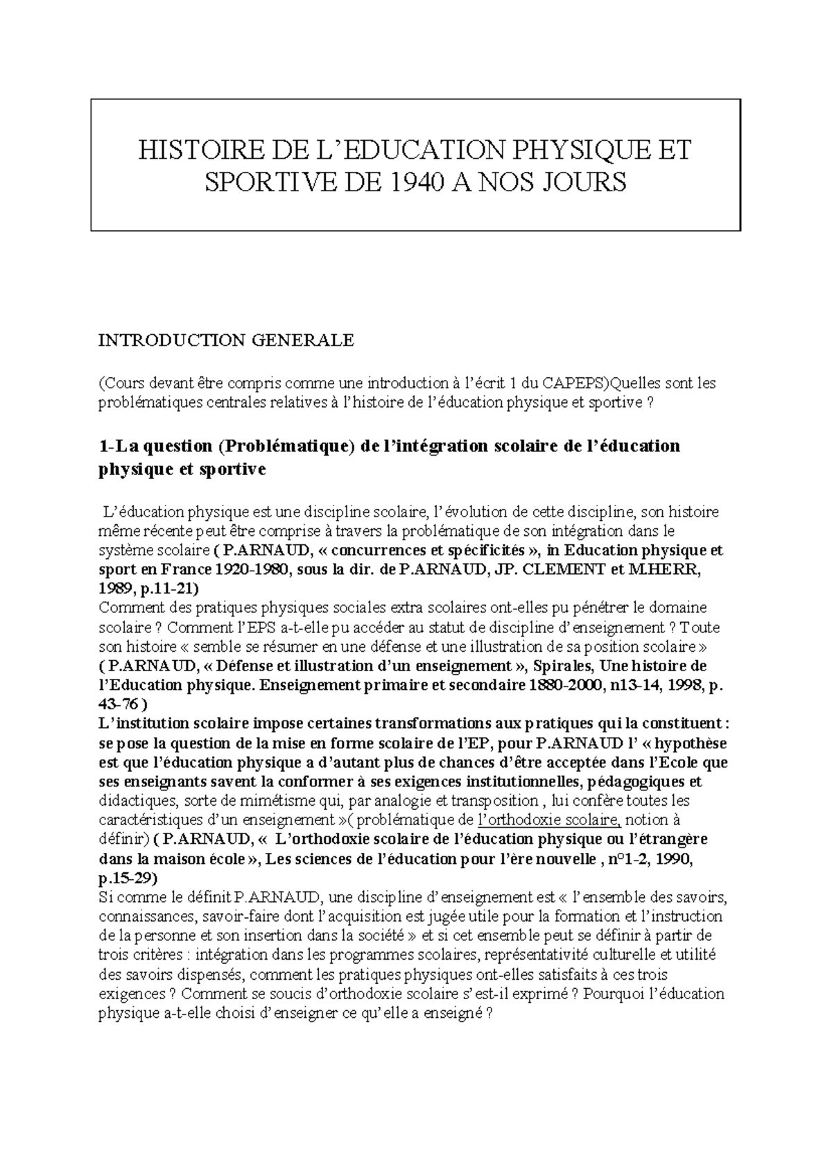 Histoire de l'EPS (Duclerc) - HISTOIRE DE L’EDUCATION PHYSIQUE ET ...