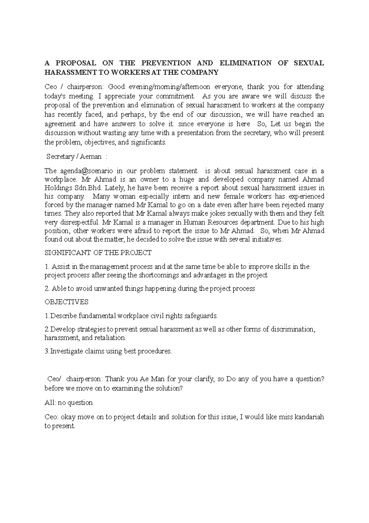 Script ELC270 - elc - A PROPOSAL ON THE PREVENTION AND ELIMINATION OF ...