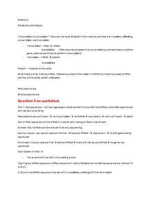 Genetics Genome Notes - Genome All Genetic DNA of an organism Every ...