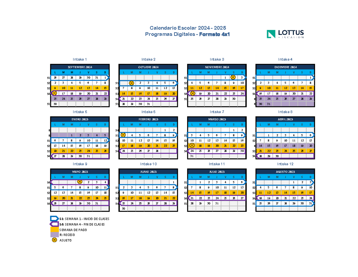 Calendario Año escolar 2024-2025 - L M M J V S D L M M J V S D L M M J ...