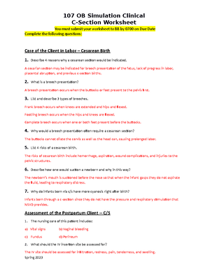 Wrksht 3 Intrapartum C - 107 Clinical Worksheets - Nursing: Clinical ...