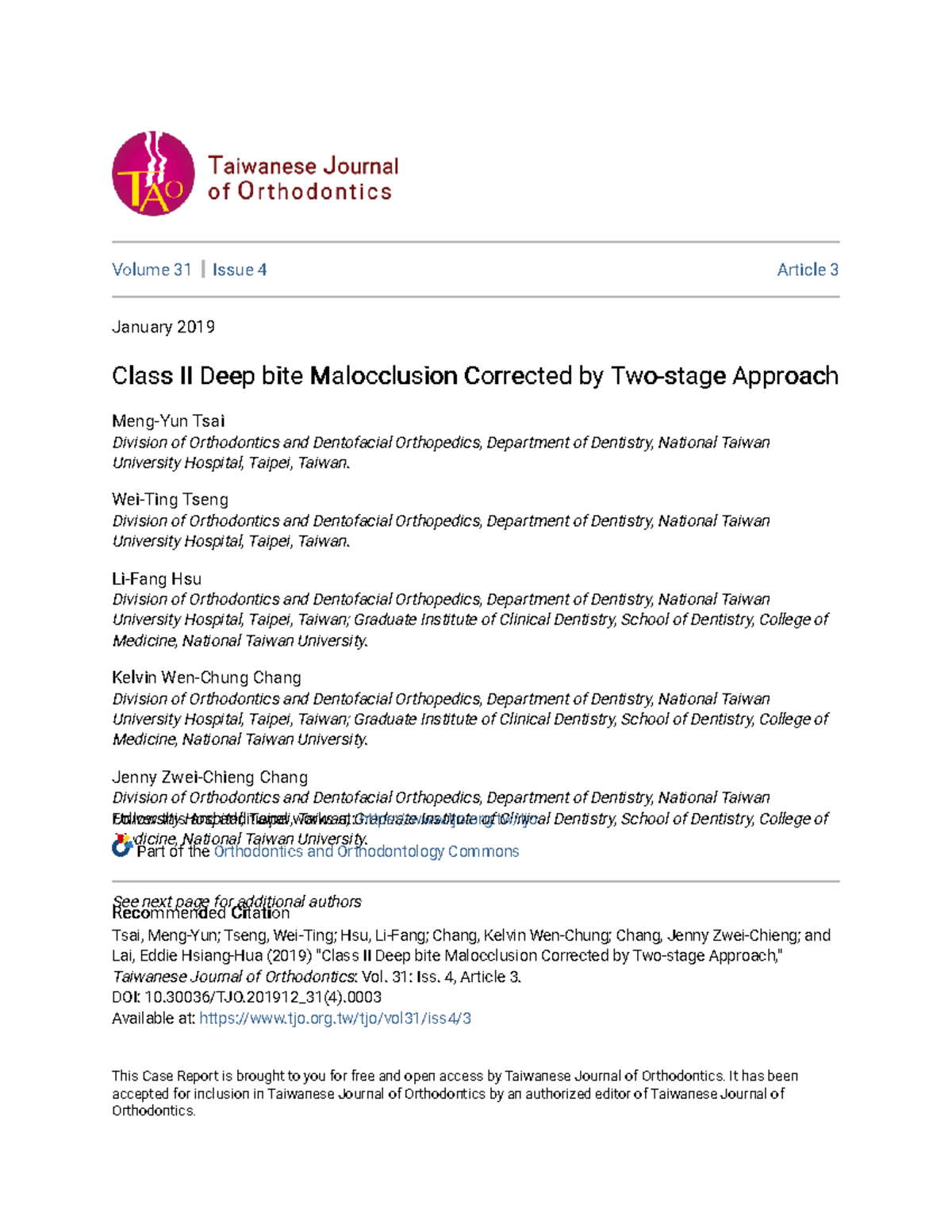 Class II deep bite - Volume 31 Issue 4 Article 3 January 2019 Class II ...