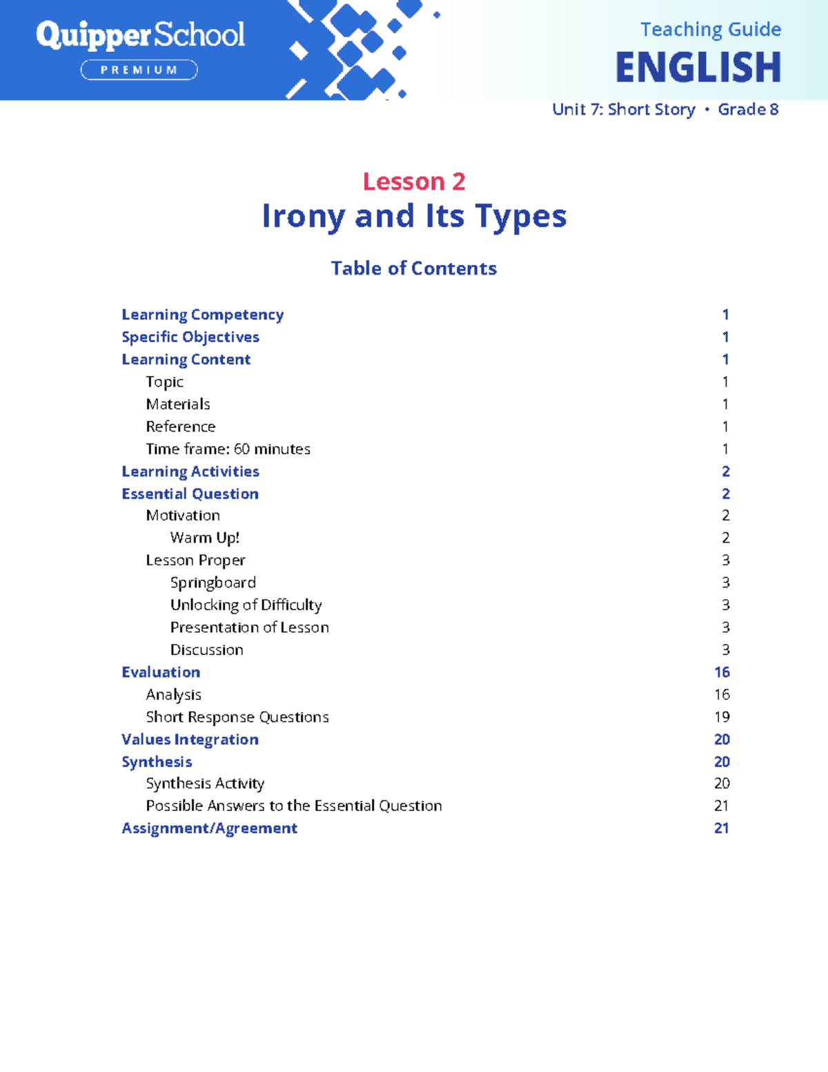 PDF-TG English-8 Unit-7 Lesson-2 Irony-and-Its-Types - Irony and Its ...