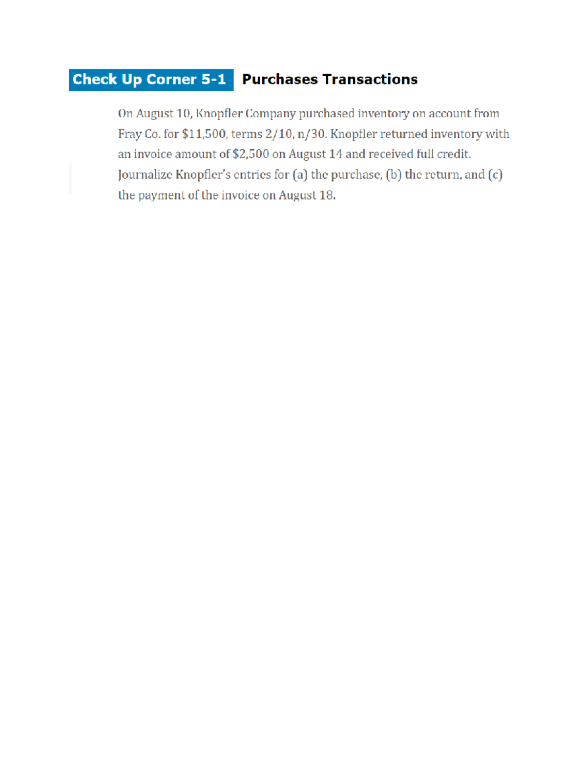 Chapter 5 check up - ACC201 - Studocu