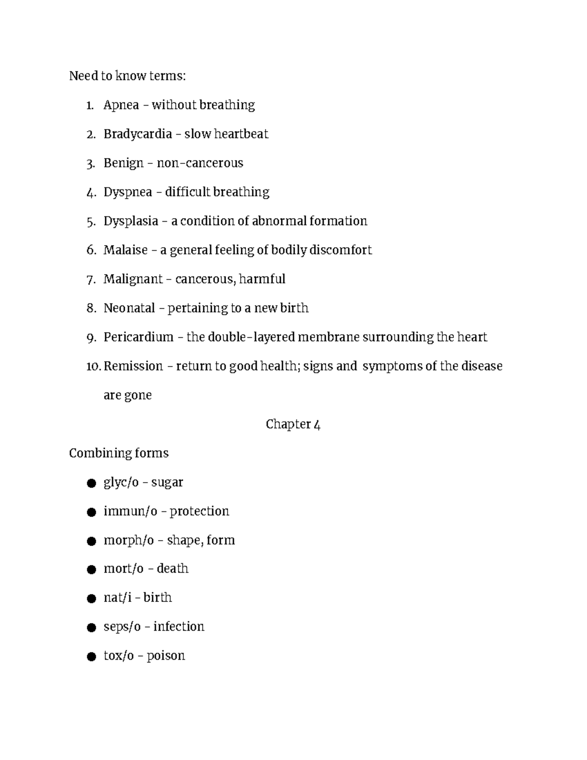 Chapter 4 - conditions, combining forms, prefixes, and suffixes - Need ...