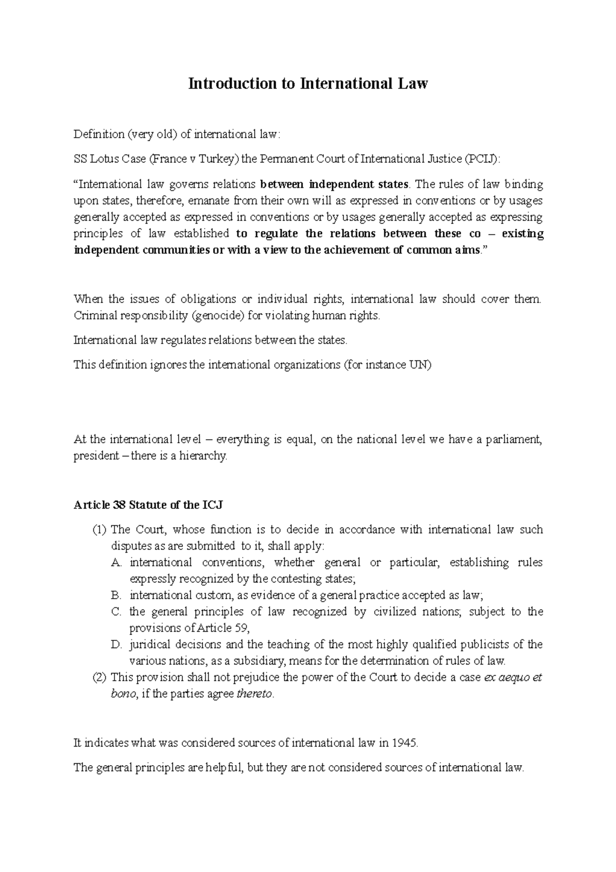 Introduction to International Law - Introduction to International Law ...