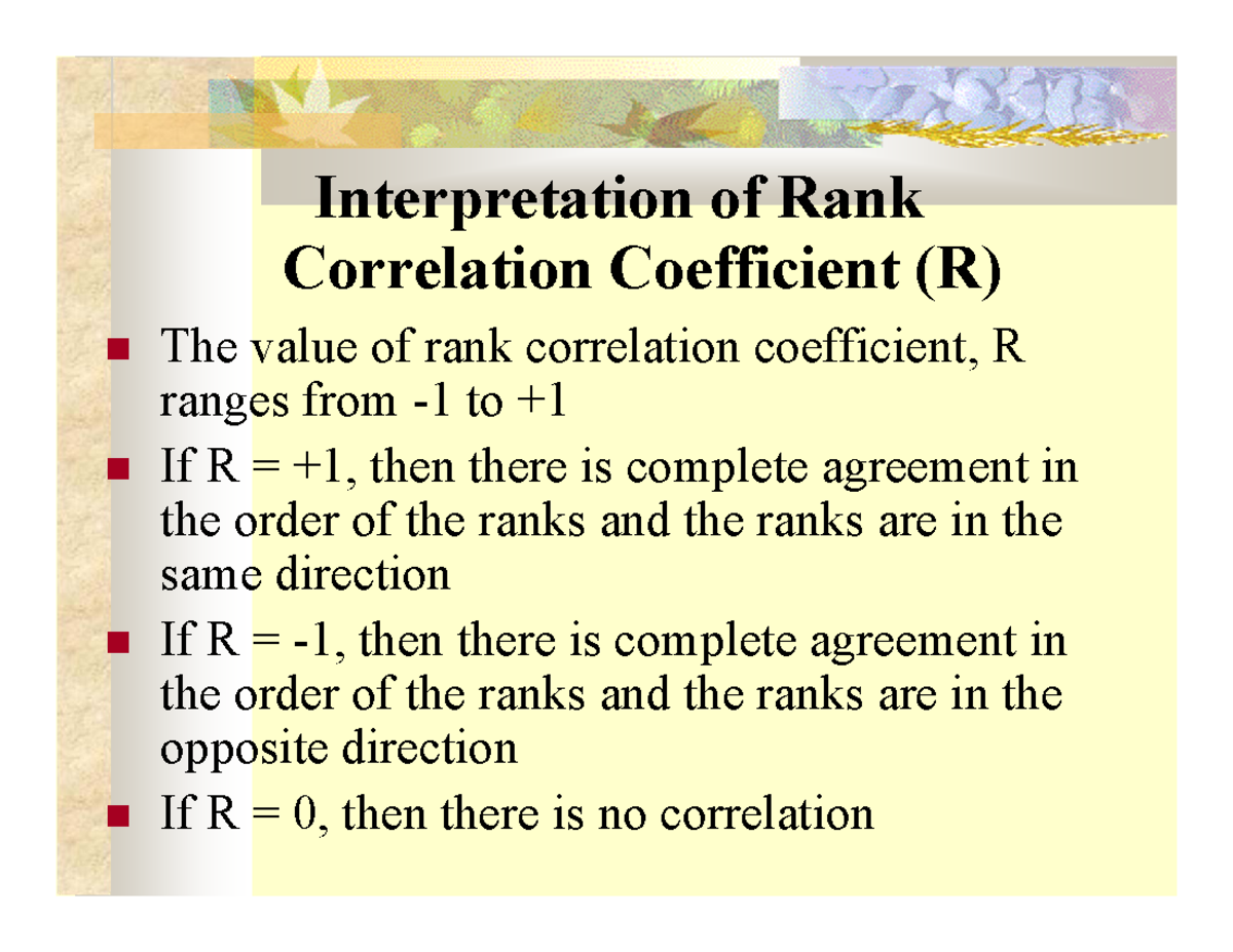 Correlation-40-50 - llkljlm, - Interpretation of Rank Correlation ...