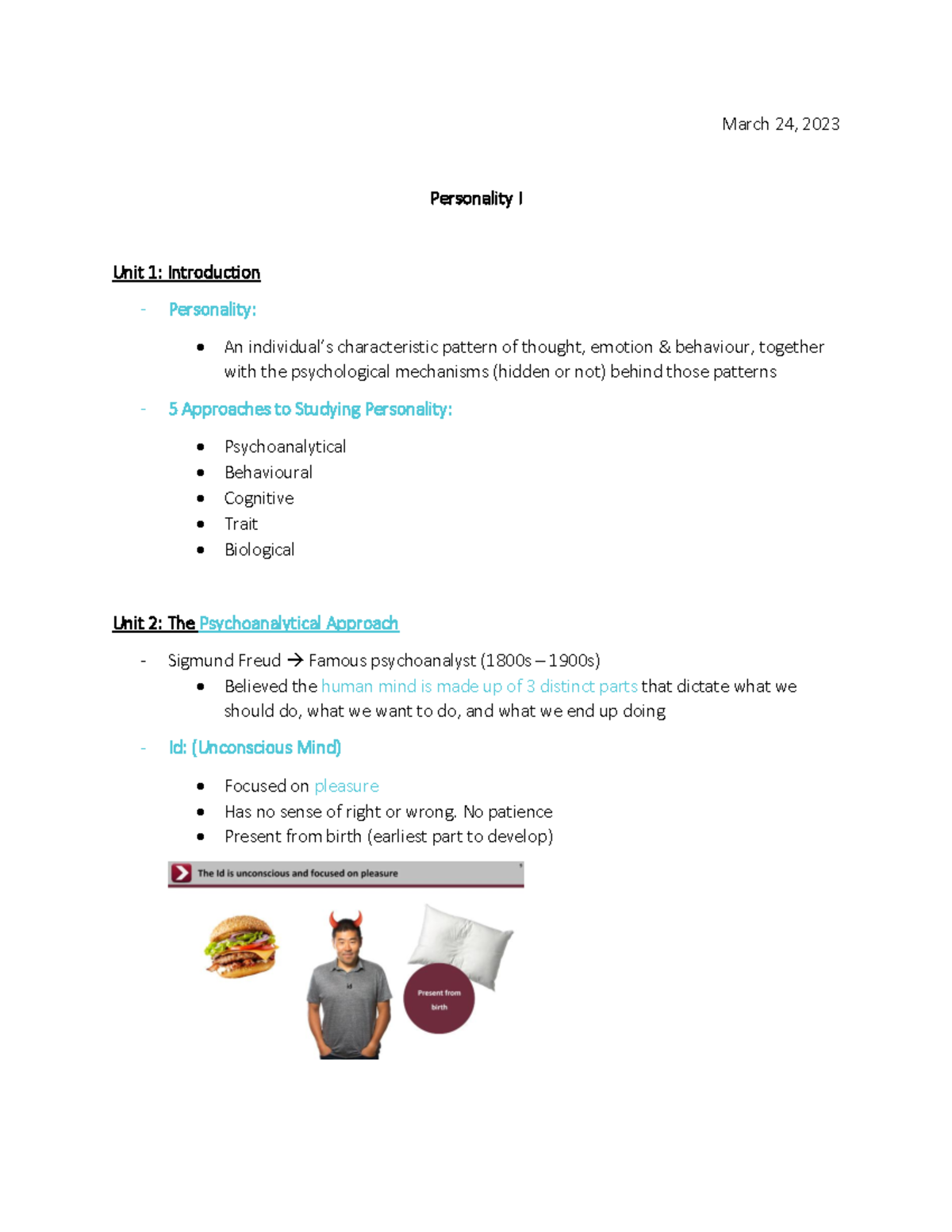 Personality - March 24, 2023 Personality I Unit 1 : Introduction ...