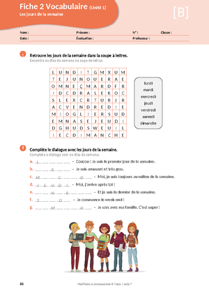 [3.1.5.2] Voila 7 CAP [Fiches de travail Vocabulaire] U1 5B - [B] Fiche ...