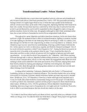 Leadership Autobiography - Personally, I think a leader is more than ...