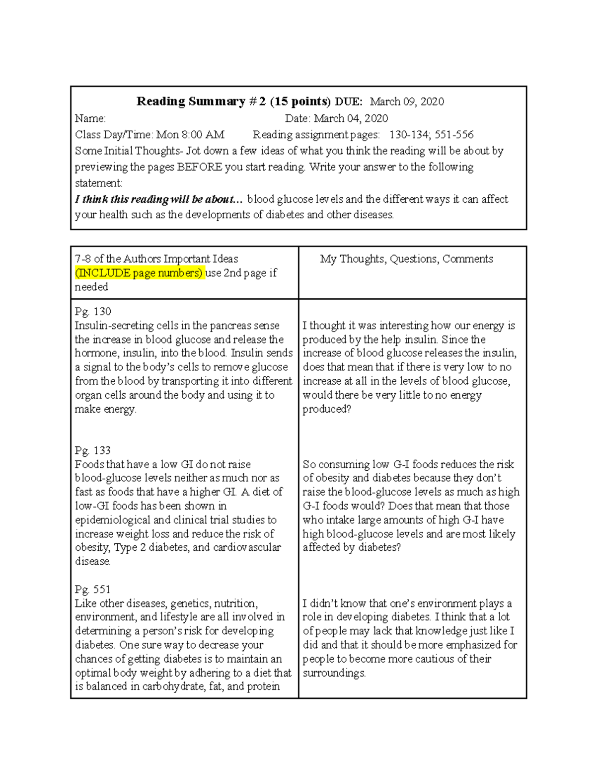 Reading Summary 2 Google Docs Reading Summary 2 15 Points