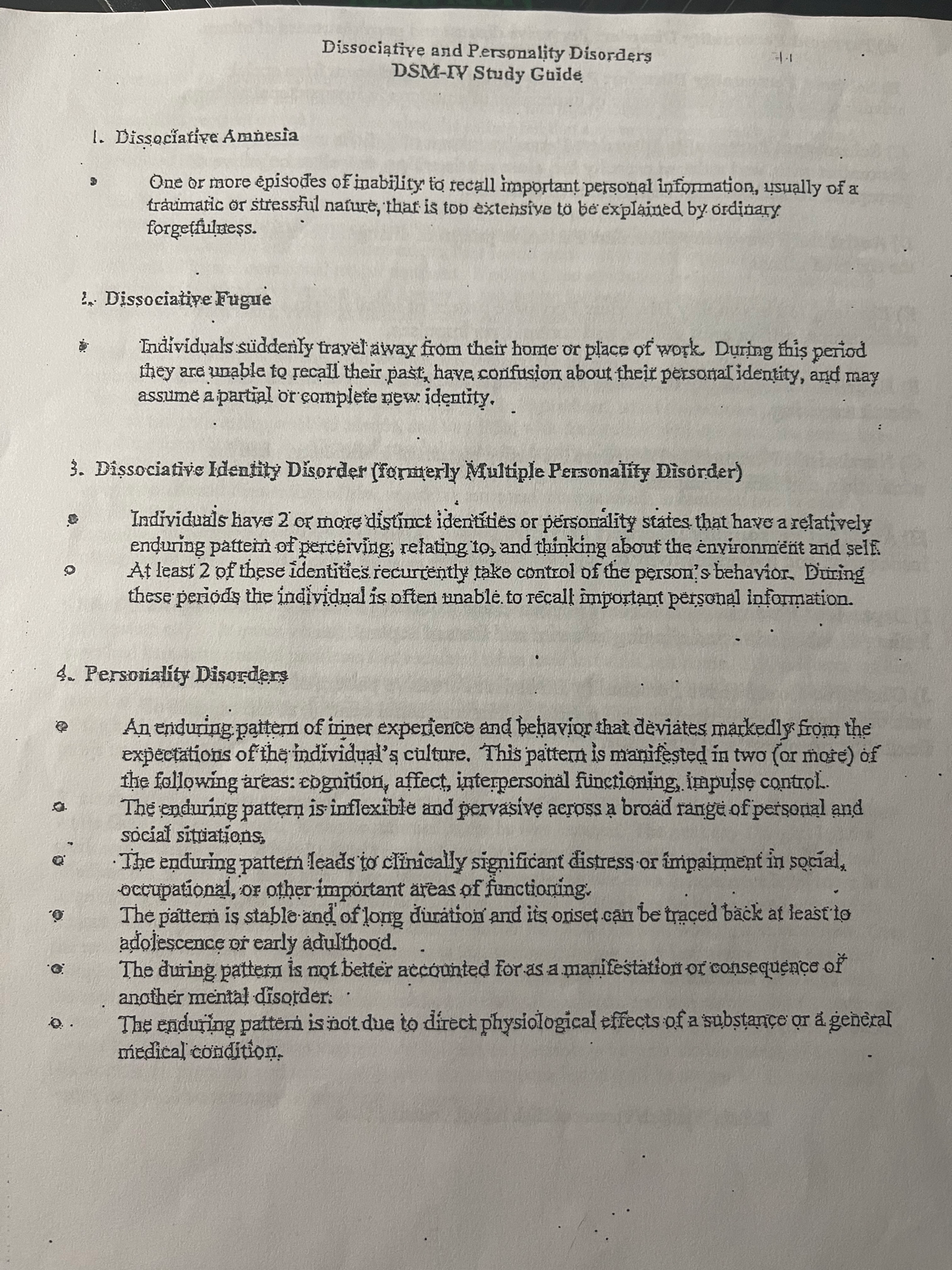 Personality Disorders Activity-2 - Studocu