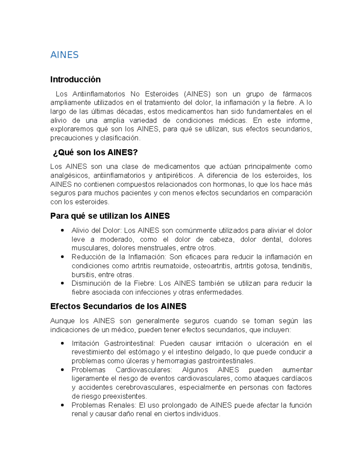 Aines - AINES Introducción Los Antiinflamatorios No Esteroides (AINES ...