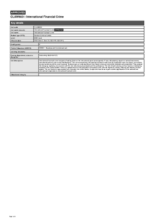 CLAW6031 International Financial Crime Sourcebook 2022 Semester 2 David ...