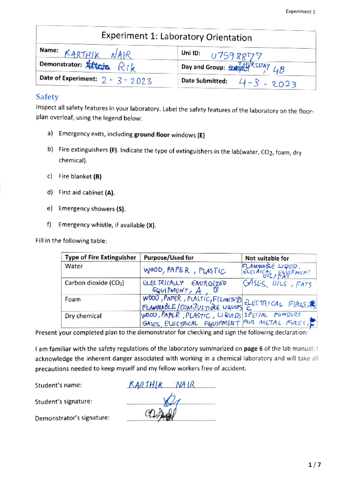 Practicial 1 Chromatography - Experiment 1: Laboratory Orientation ...