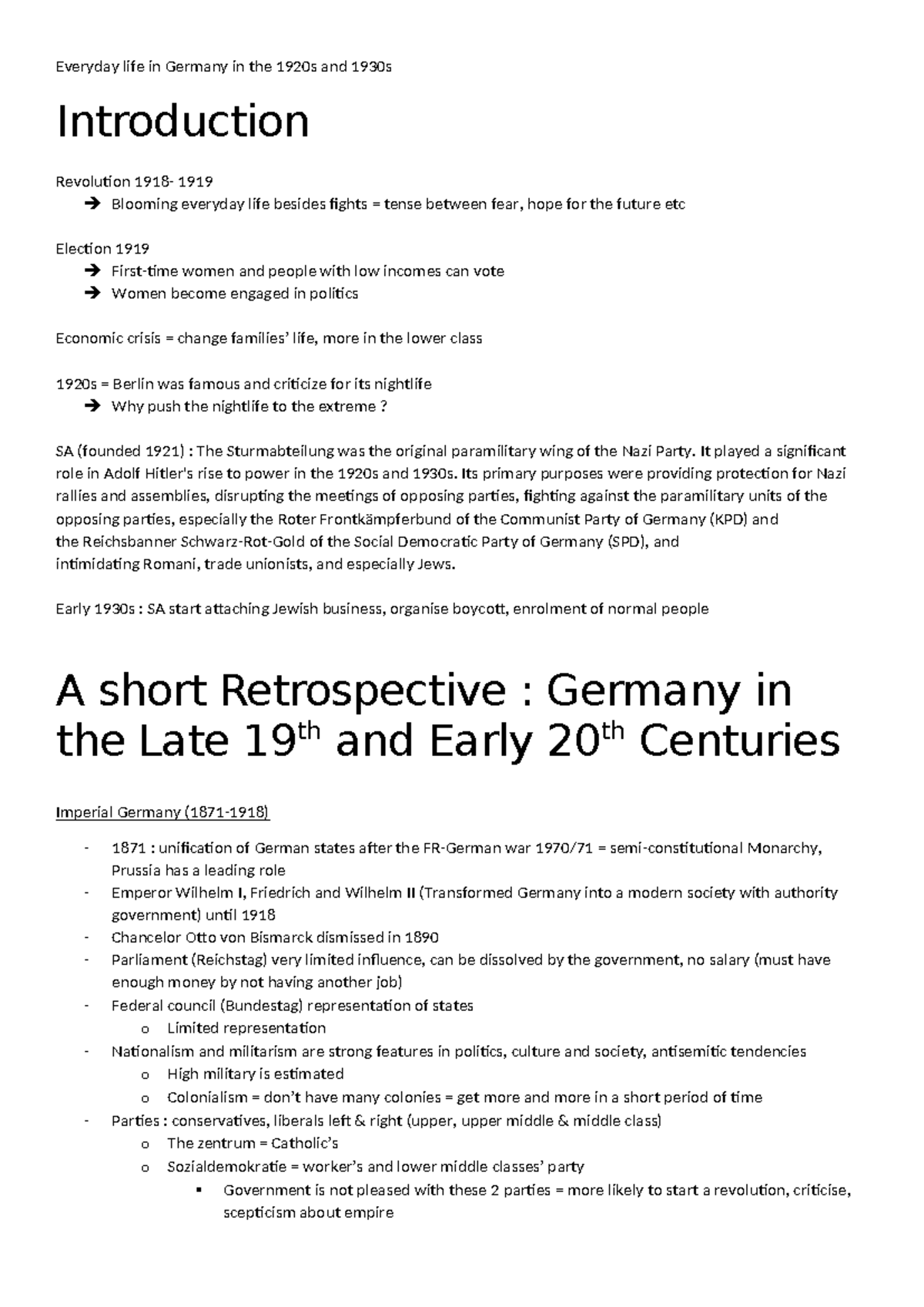 Everyday life in Germany in the 1920s and 1930s - Introduction ...