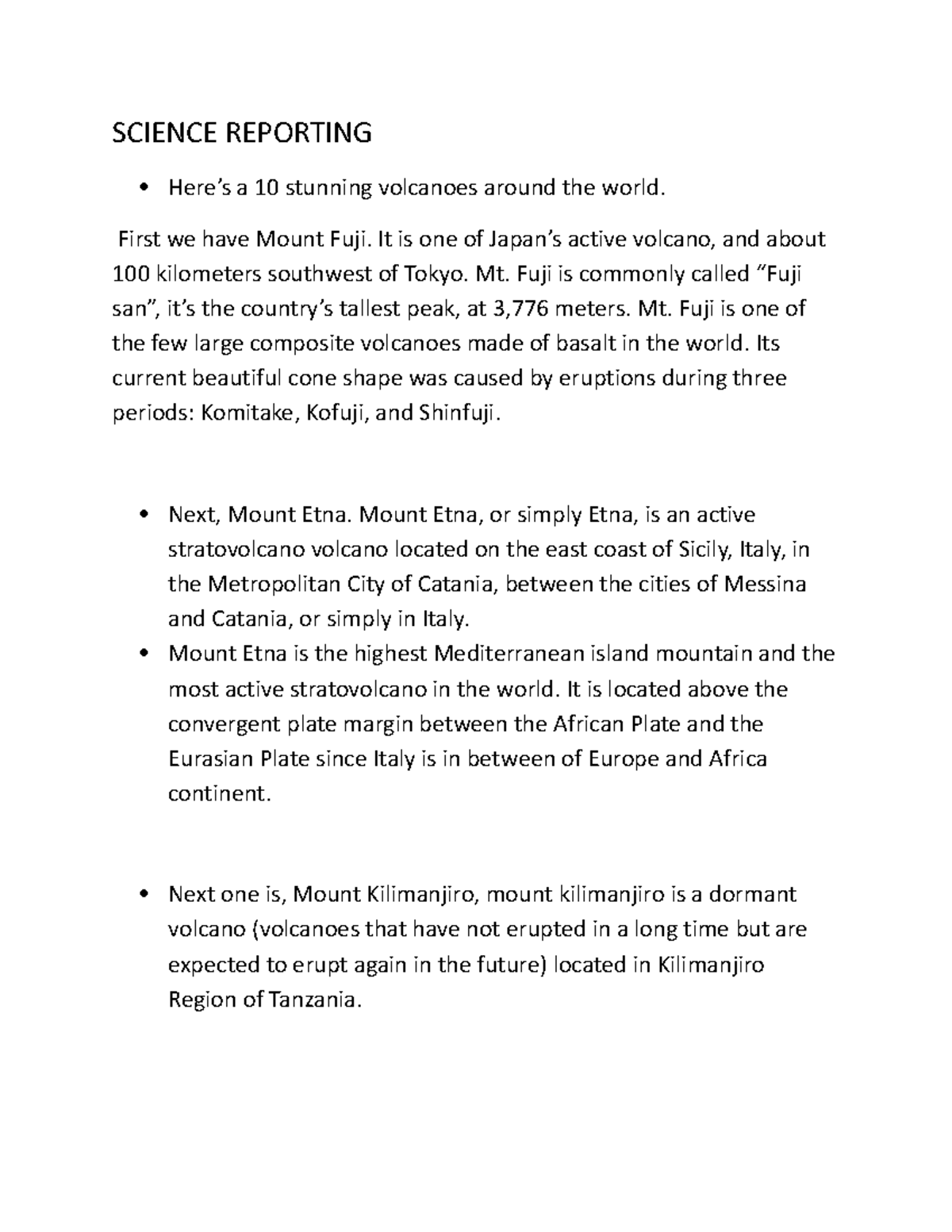 Science- Reporting - hjhgvgv - SCIENCE REPORTING Here’s a 10 stunning ...