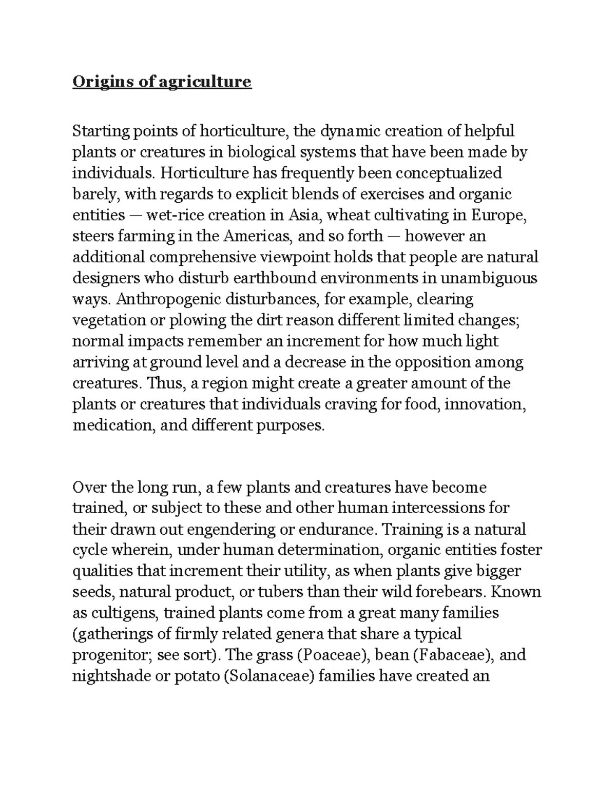 Origins of agriculture - Origins of agriculture Starting points of ...