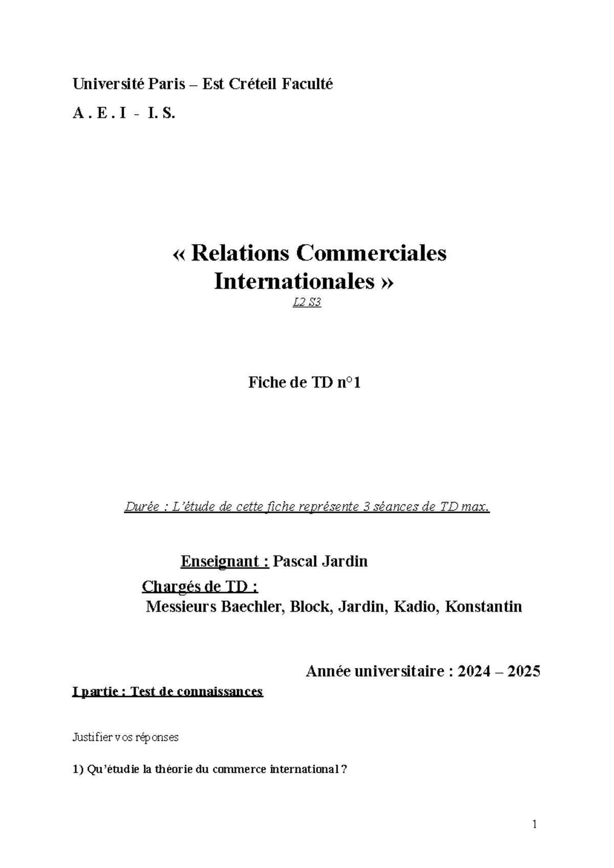 TD 1 RCI - td non complet dsl de rci - Université Paris – Est Créteil ...