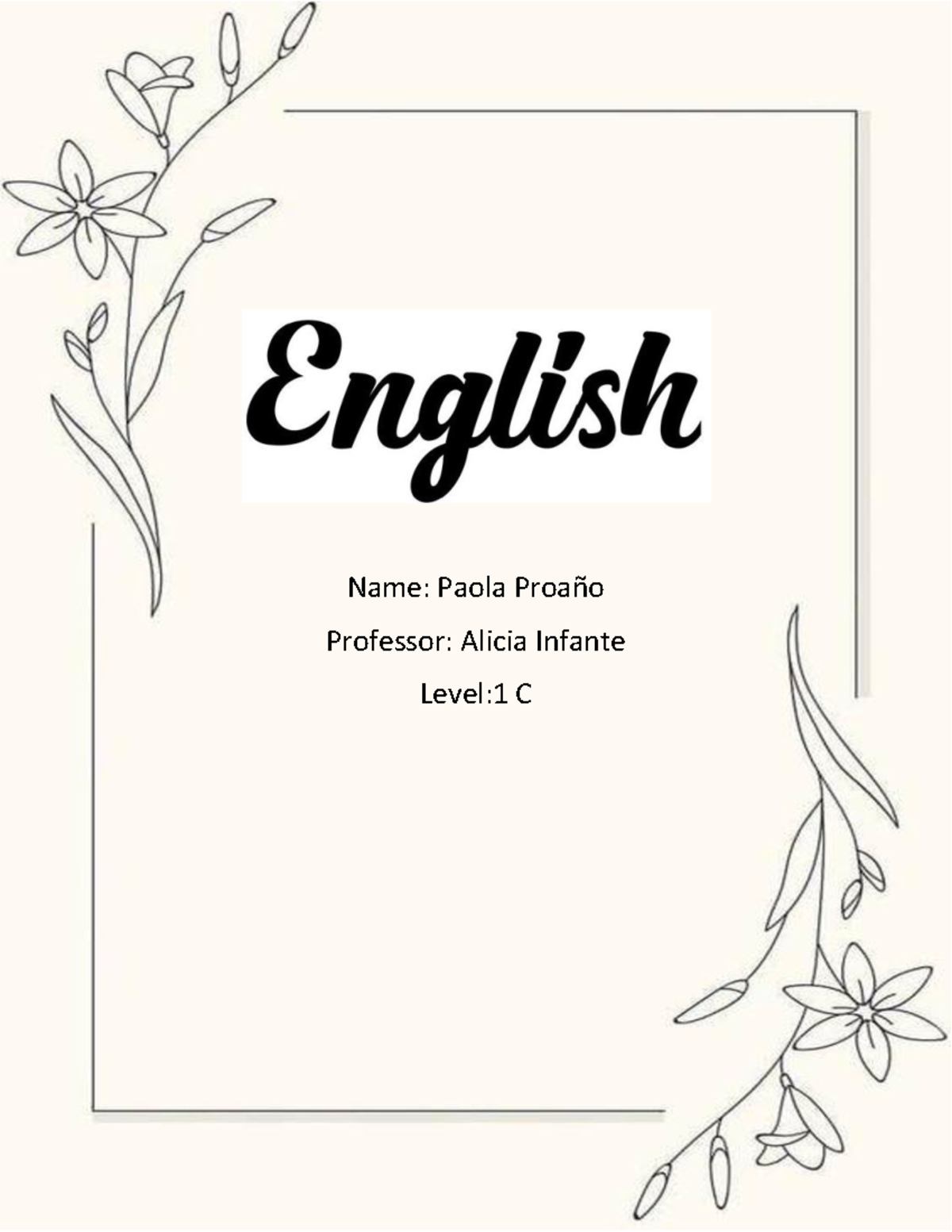 Portafolio english - ingles - Name: Paola Proaño Professor: Alicia ...