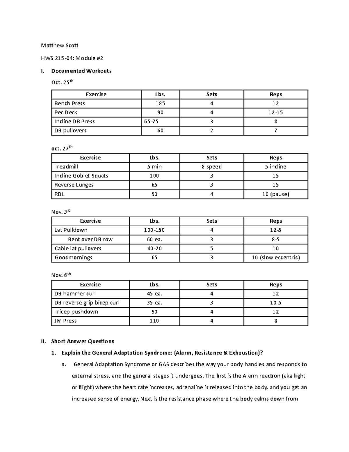 Module 4 Assignment - Matthew Scott HWS 215-04: Module # I. Documented ...