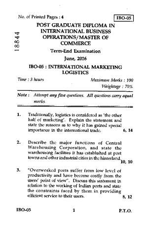 IBO-01 - Notes contain important questions and answers. - No. of ...