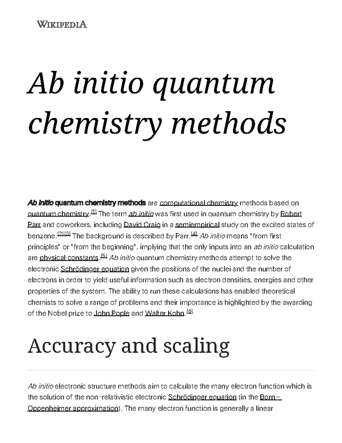 Ab initio quantum chemistry methods - Wikipedia - Ab initio quantum chemistry methods Ab initio ...