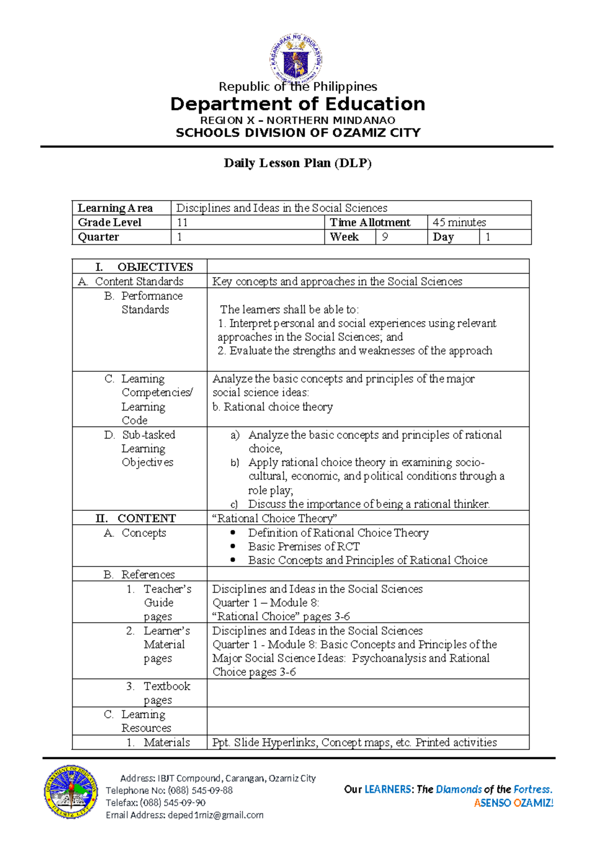 DLP DISS - Detailed Lesson Plan for Disciplines and Ideas in Social ...