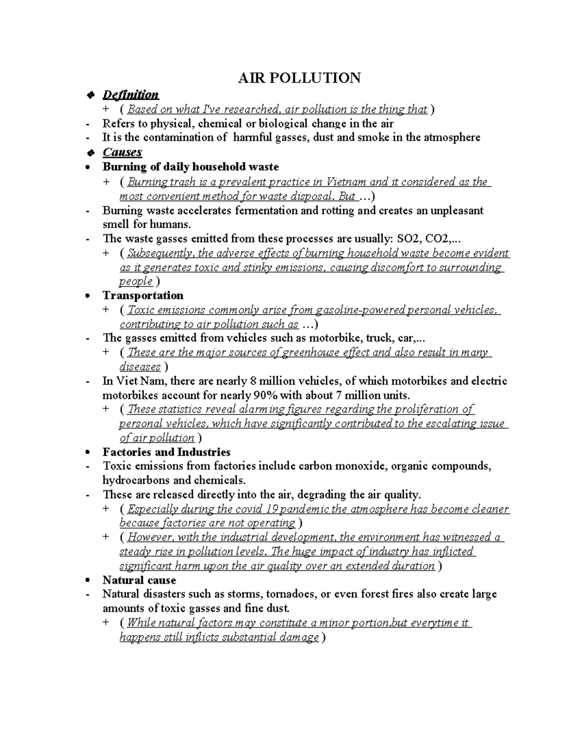 Air pollution script h - AIR POLLUTION Definition + ( Based on what I ...