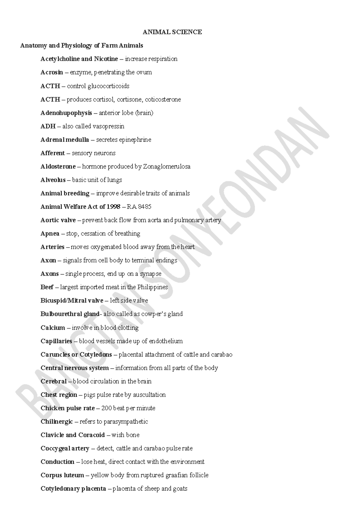 Reviewer LEA - ANIMAL SCIENCE Anatomy and Physiology of Farm Animals ...