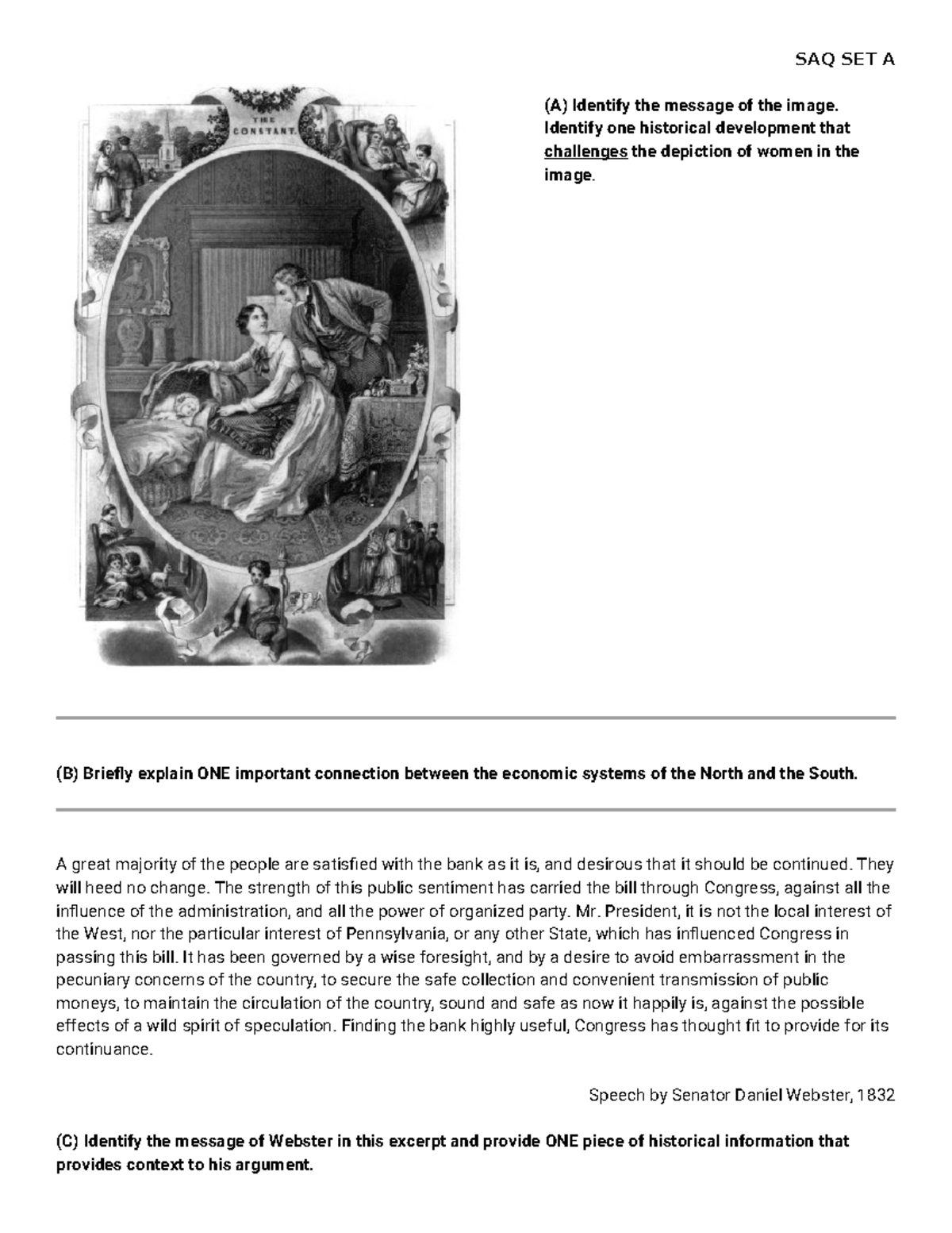 SAQs Period 4 + student - SAQ - SAQ SET A (A) Identify the message of ...