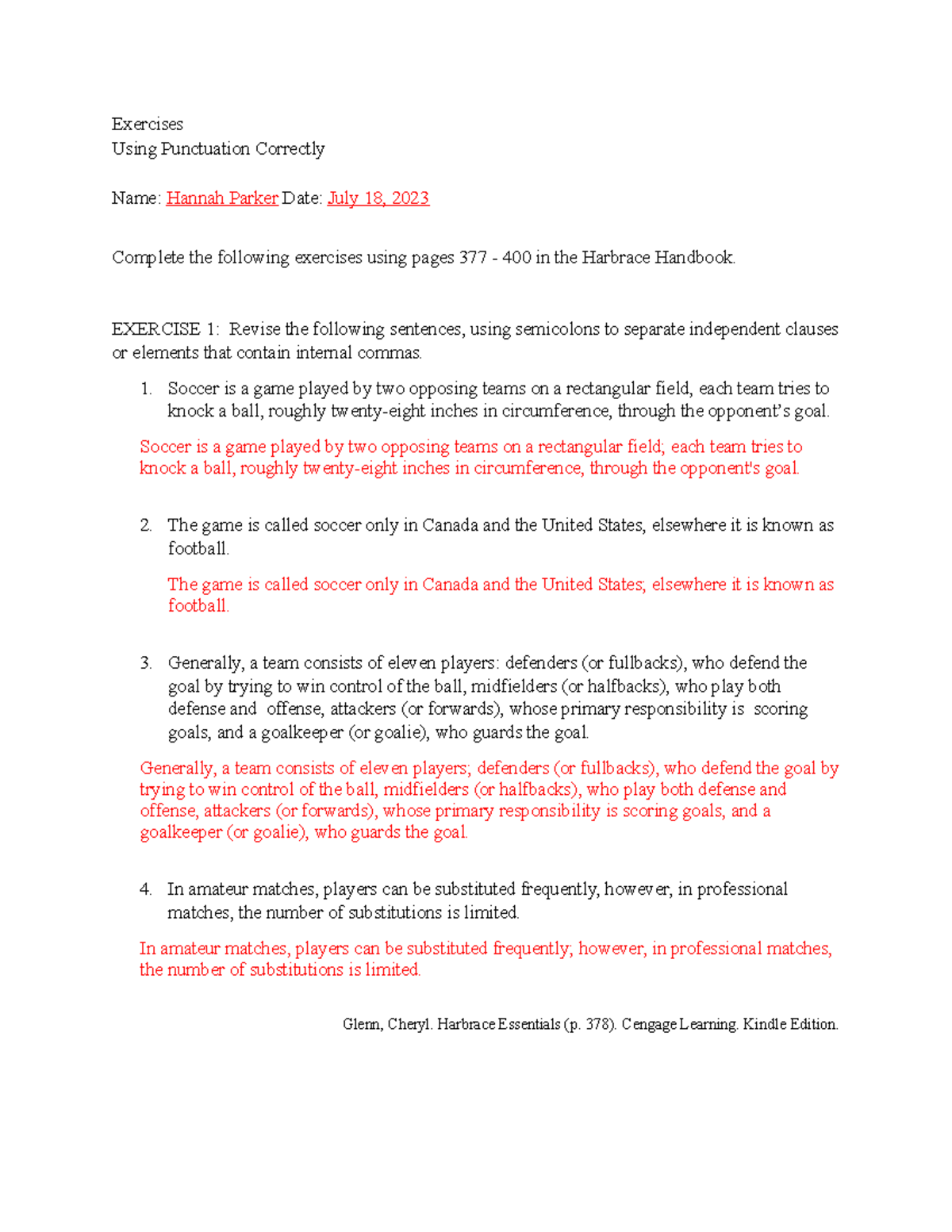 Using Punctuation Correctly - Exercises Using Punctuation Correctly ...