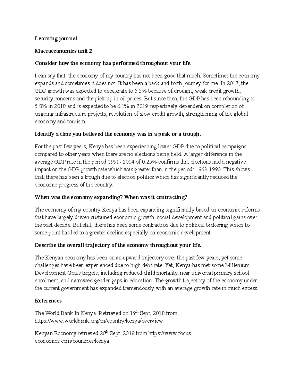 Learning journal unit 2 - Learning journal Macroeconomics unit 2 ...