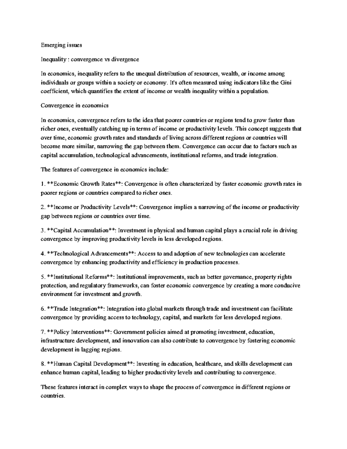 Module 5 Development economics - Emerging issues Inequality ...