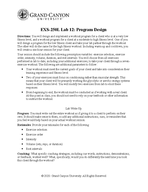 LAB 3- Lower BODY Single Joint Exercises - EXS-250L Lab 3: Lower Body ...