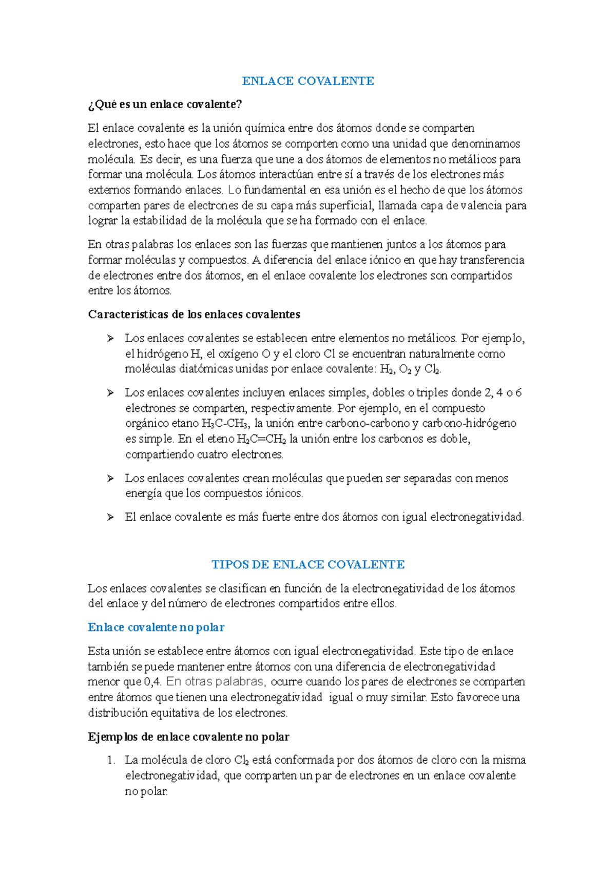Enlace covalente - Es decir, es una fuerza que une a dos átomos de ...