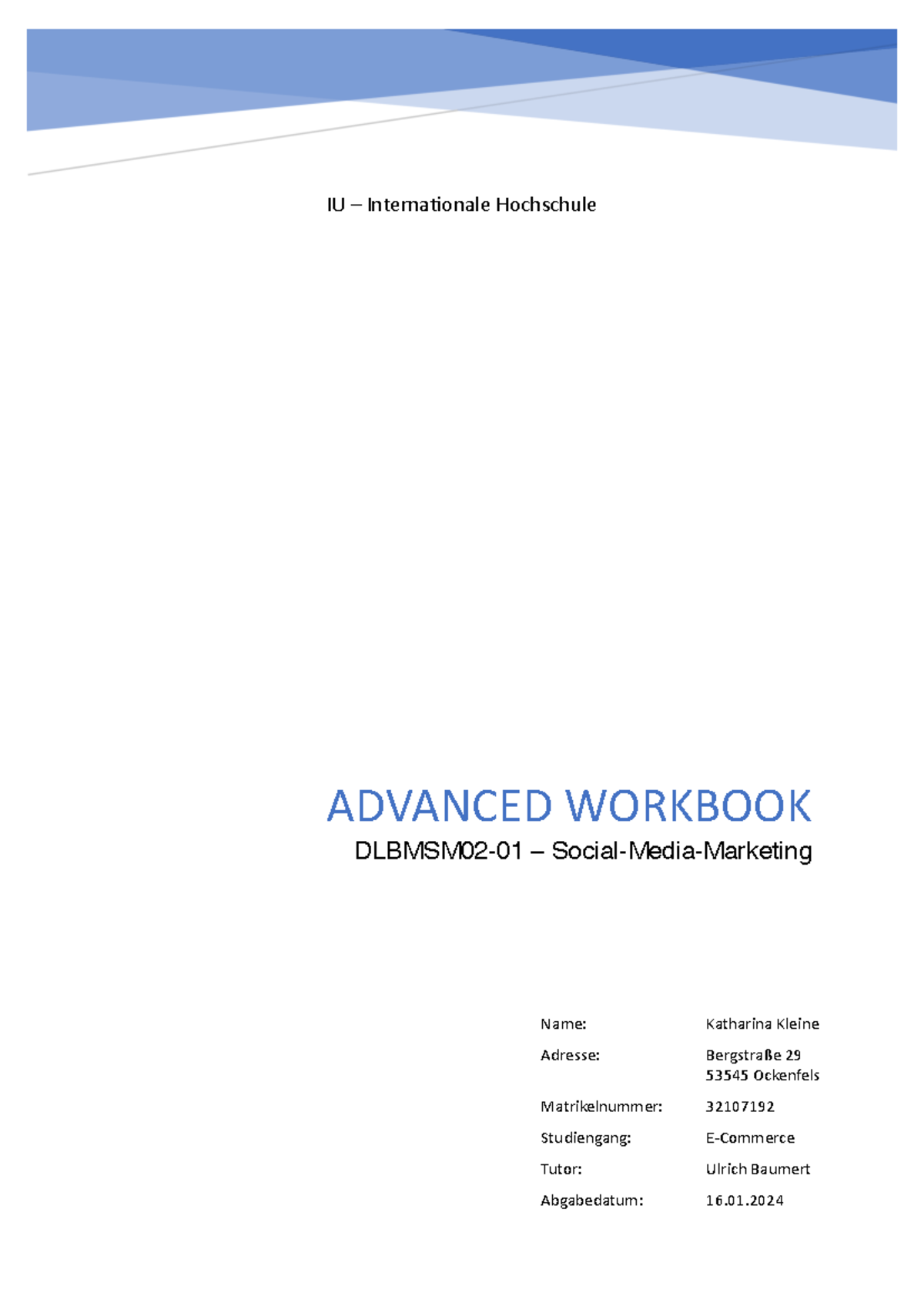 Workbook Social-Media-Marketing - ADVANCED WORKBOOK DLBMSM02- 01 ...